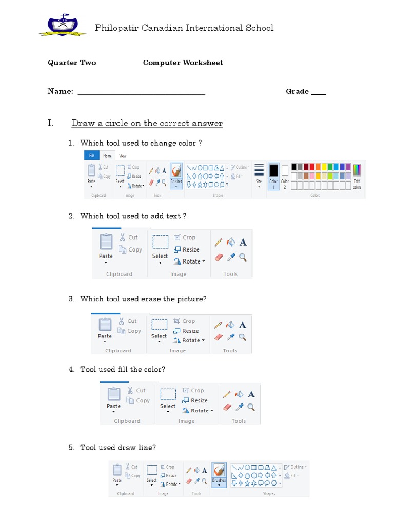 Computer Worksheet for Grade Students | PDF