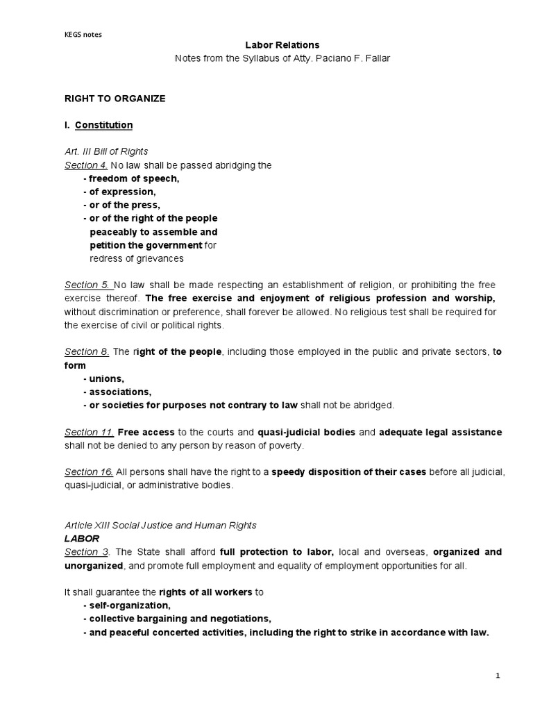 An Overview of Labor Laws Regarding the Right to Organize and Form ...