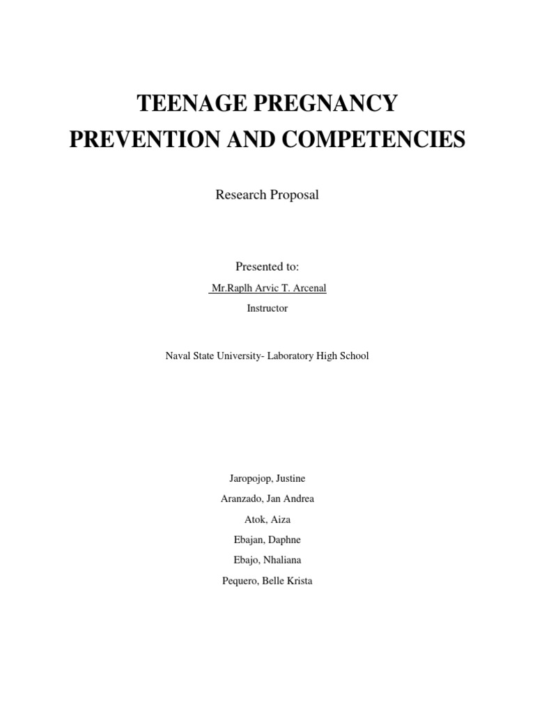 Final Research Proposal | PDF | Teenage Pregnancy | Adolescence