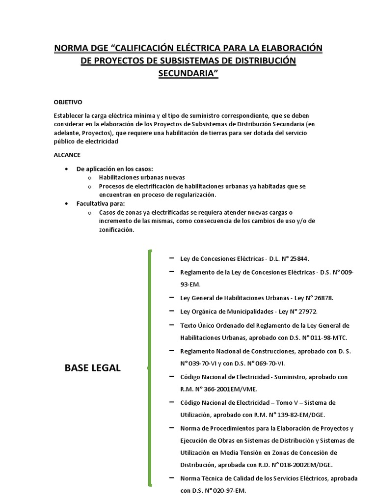 Norma Dge | PDF | Electricidad | Naturaleza