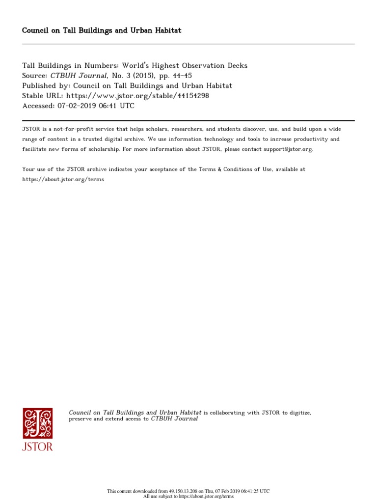 Council On Tall Buildings and Urban Habitat CTBUH Journal | PDF