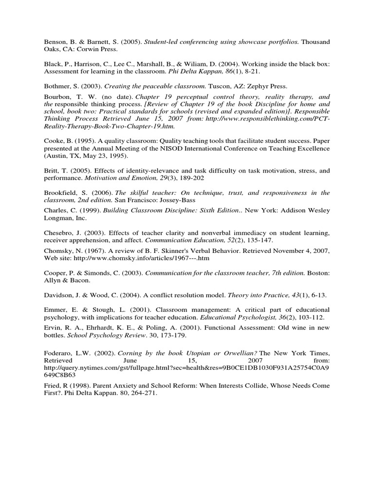 References | Teachers | Classroom