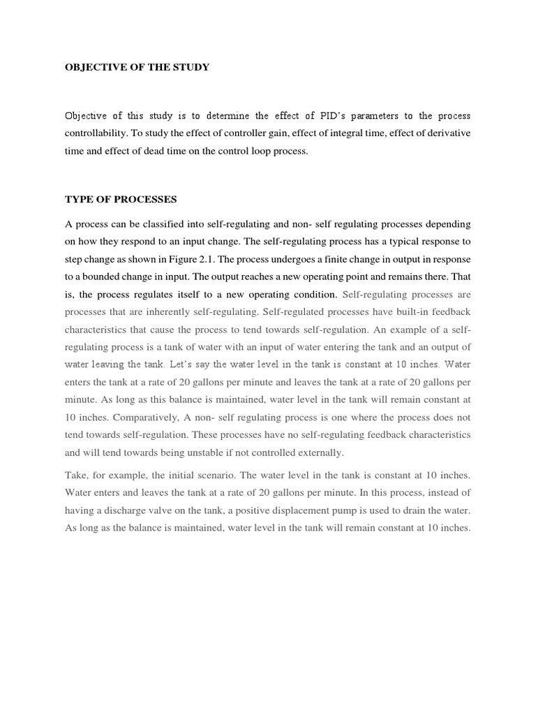 Objective of The Study | PDF | Control Theory | Control System