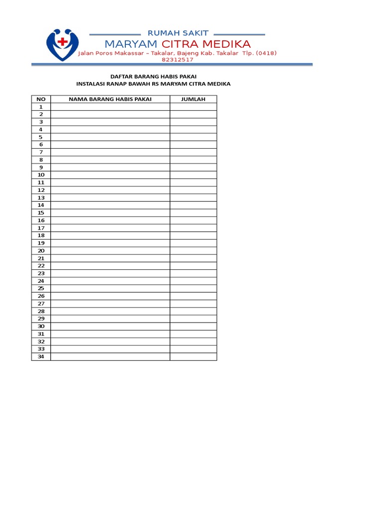 Daftar List BHP | PDF