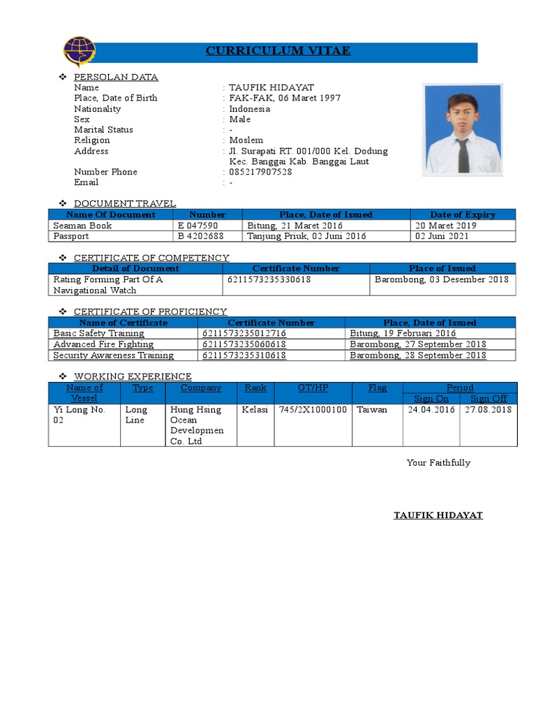 Taufik Hidayat's Detailed CV | PDF