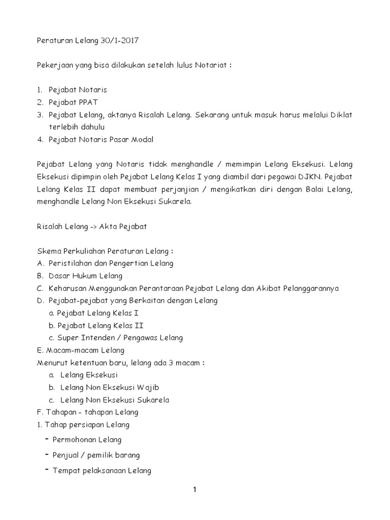 Peraturan Lelang Final | PDF