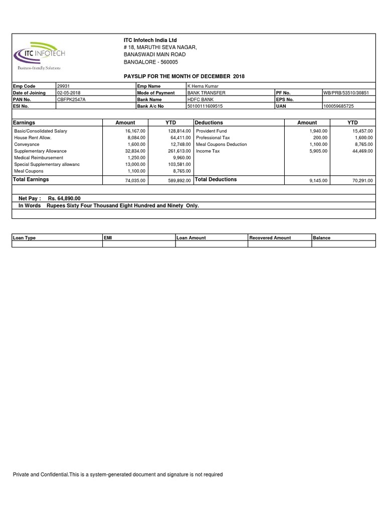 Dec Payslip PDF | PDF