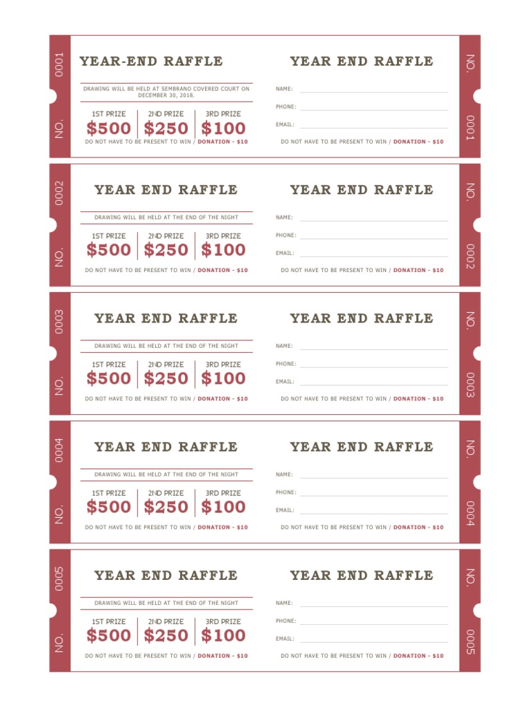 Year-End Raffle Year End Raffle: 1St Prize 2Nd Prize 3Rd Prize | PDF ...