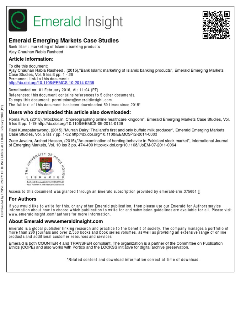 Bank Islam Marketing of Islamic Banking Products | PDF | Islamic ...