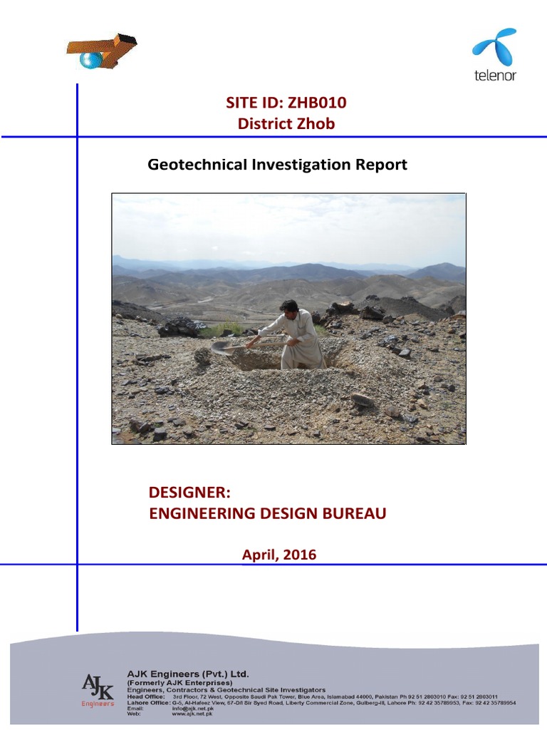 Geotech Report, ZHB010 | PDF | Geotechnical Engineering | Concrete