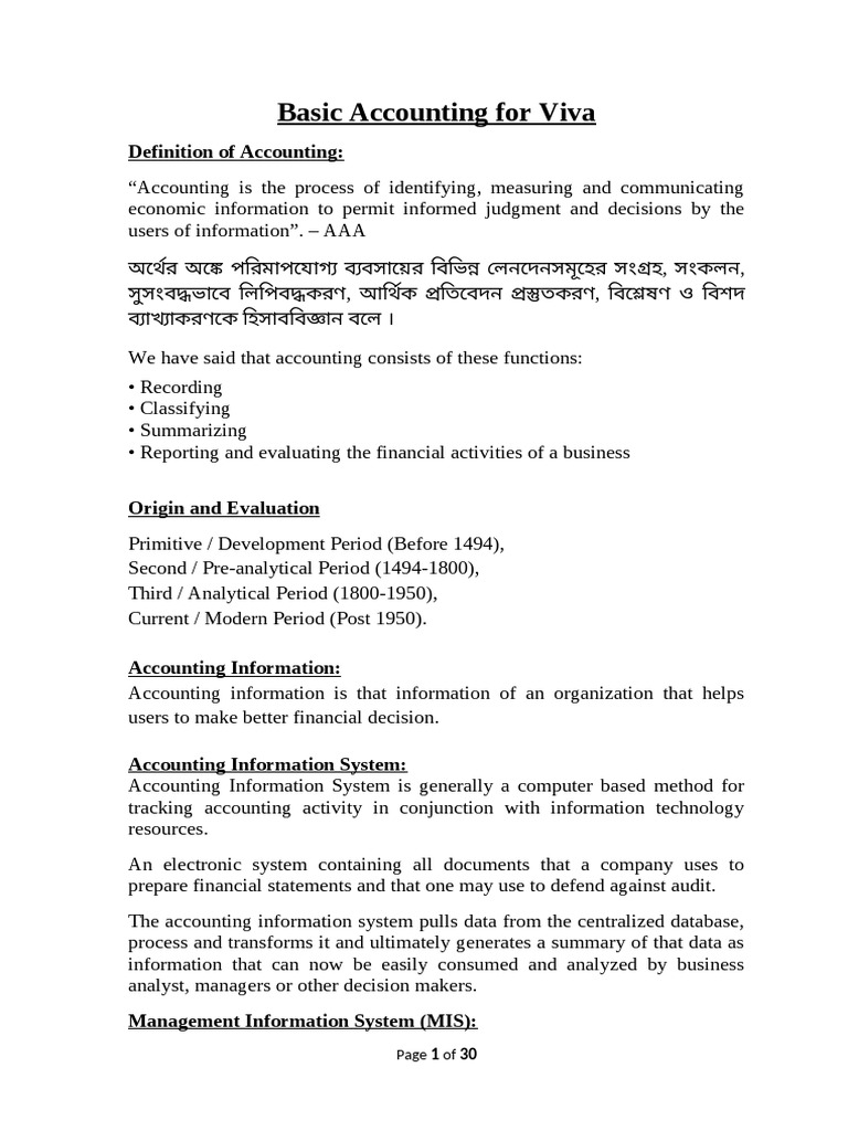 Basic Accounting For Viva | PDF | Lease | Debits And Credits