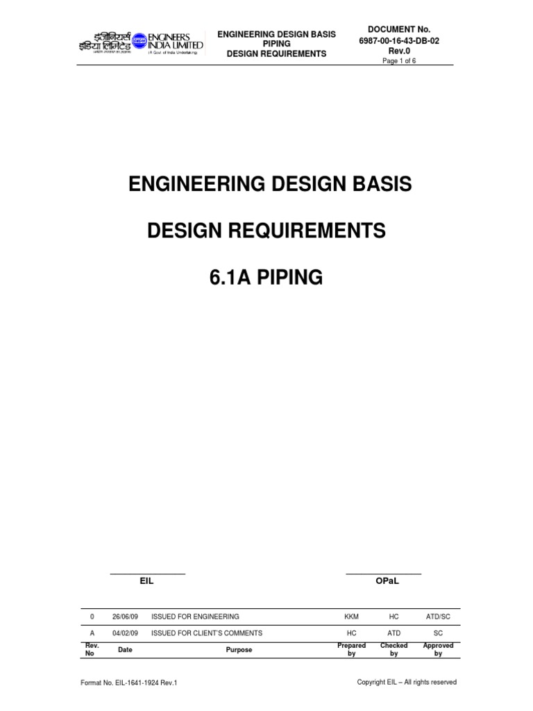 Piping Design Requirements PDF | PDF | Steam | Pipe (Fluid Conveyance)