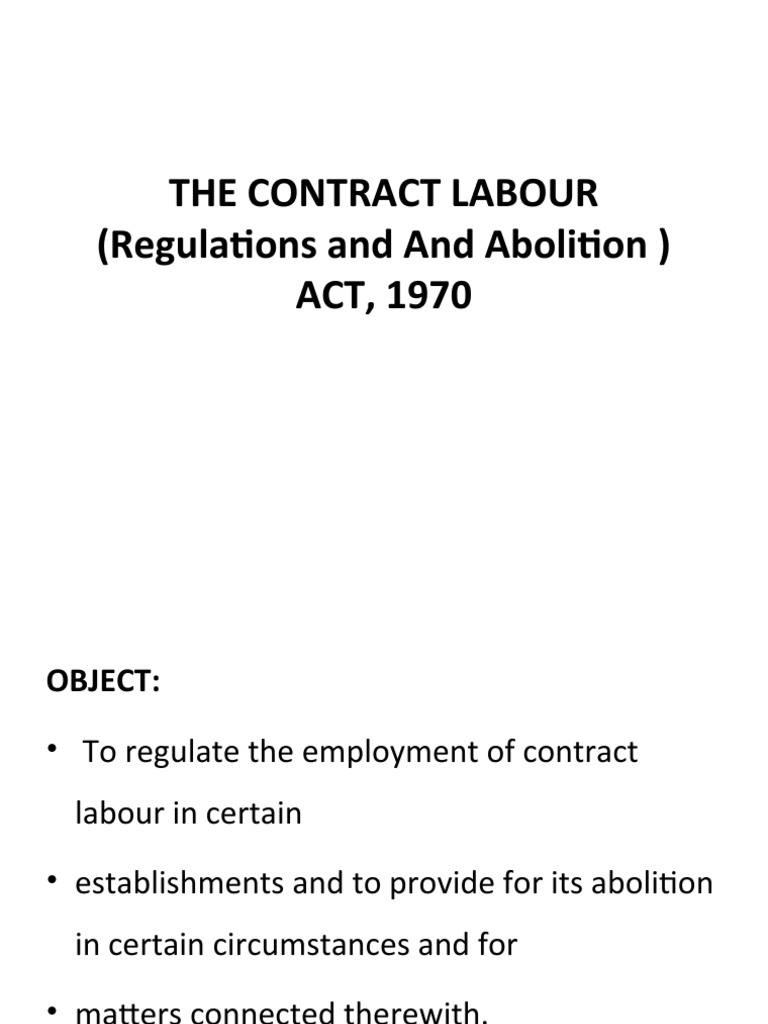 The Contract Labour | PDF | Employment | License