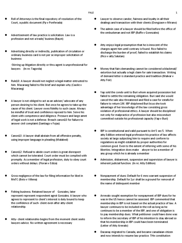 Pale Reviewer | PDF | Practice Of Law | Lawyer