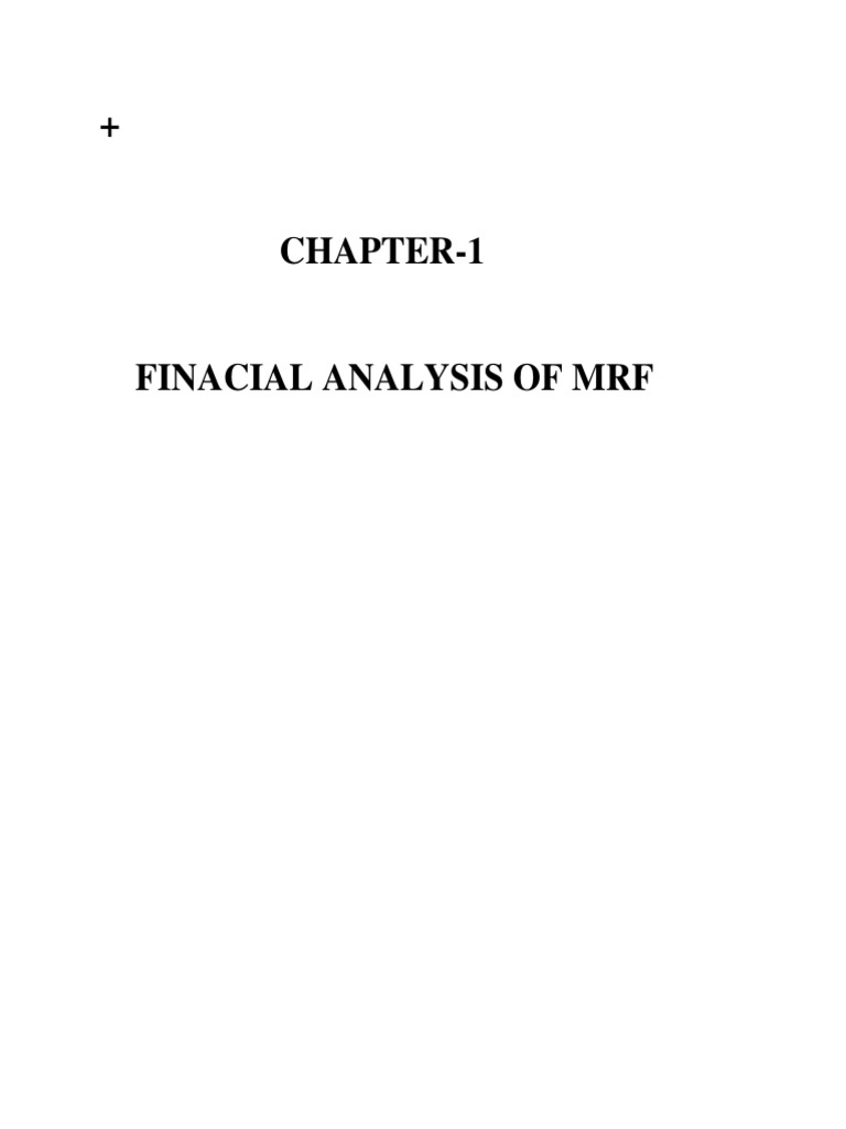 Financial Analysis of MRF | PDF