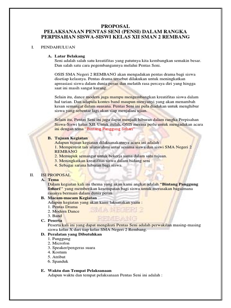 Contoh Proposal Kegiatan Sekolah | PDF