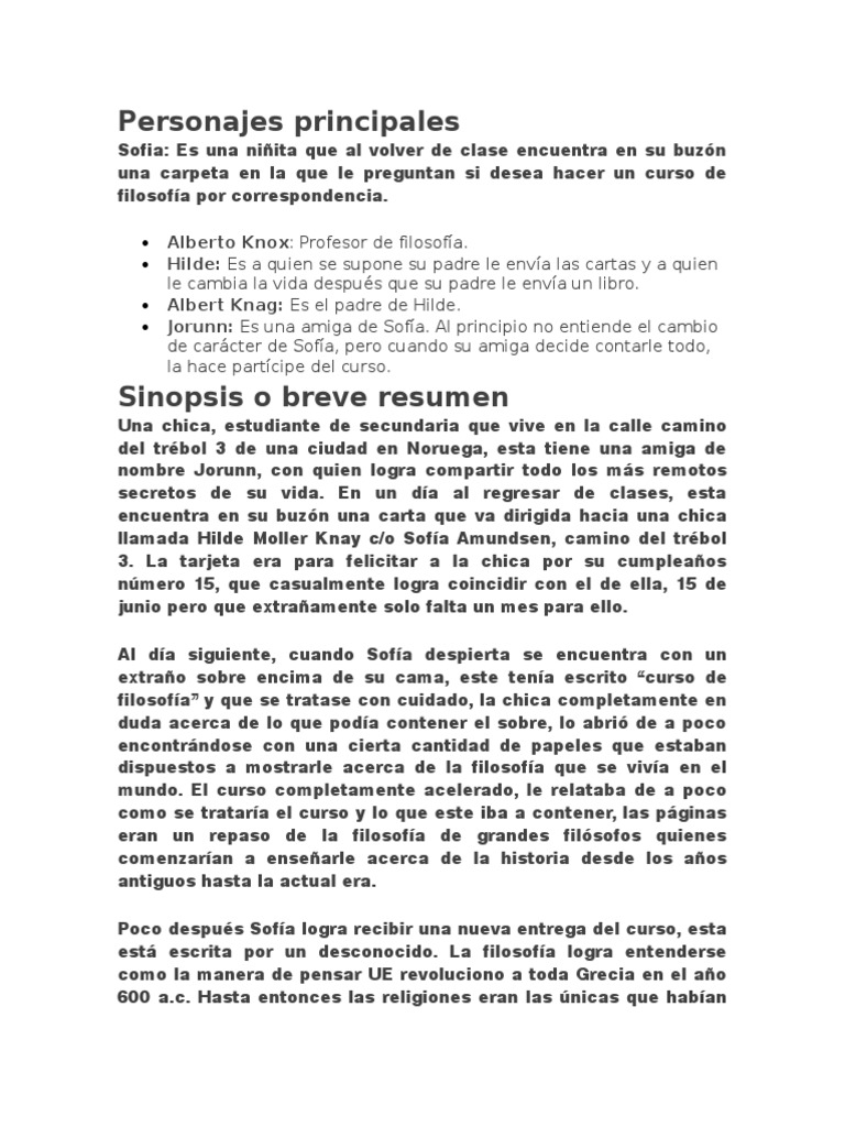 Resumen Libro de Sofia | PDF | Conocimiento | Science