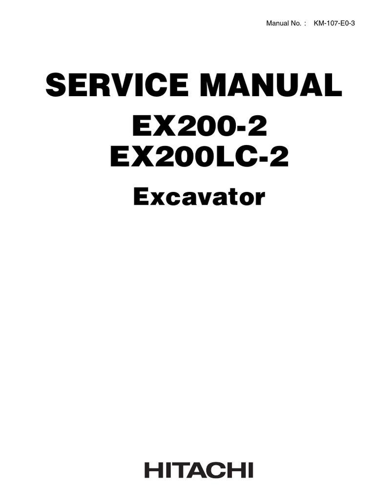 Service Manual: EX200-2 EX200LC-2 | PDF | Valve | Piston