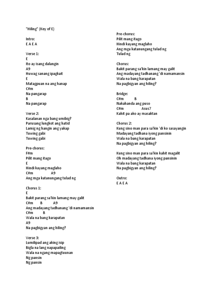 Hiling by Mark Carpio | PDF