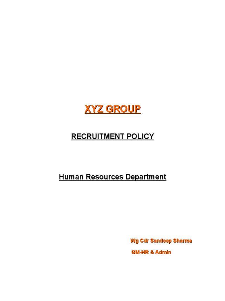 Recruitment Policy 2 | PDF | Recruitment | Human Resource Management