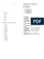 Ejemplo de Palabras Tetrasílabas | PDF