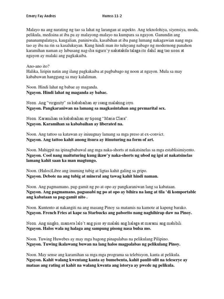 Noon at Ngayon | PDF