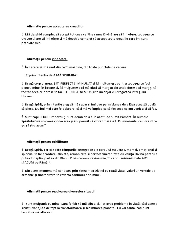 Afirmatii Pozitive | PDF