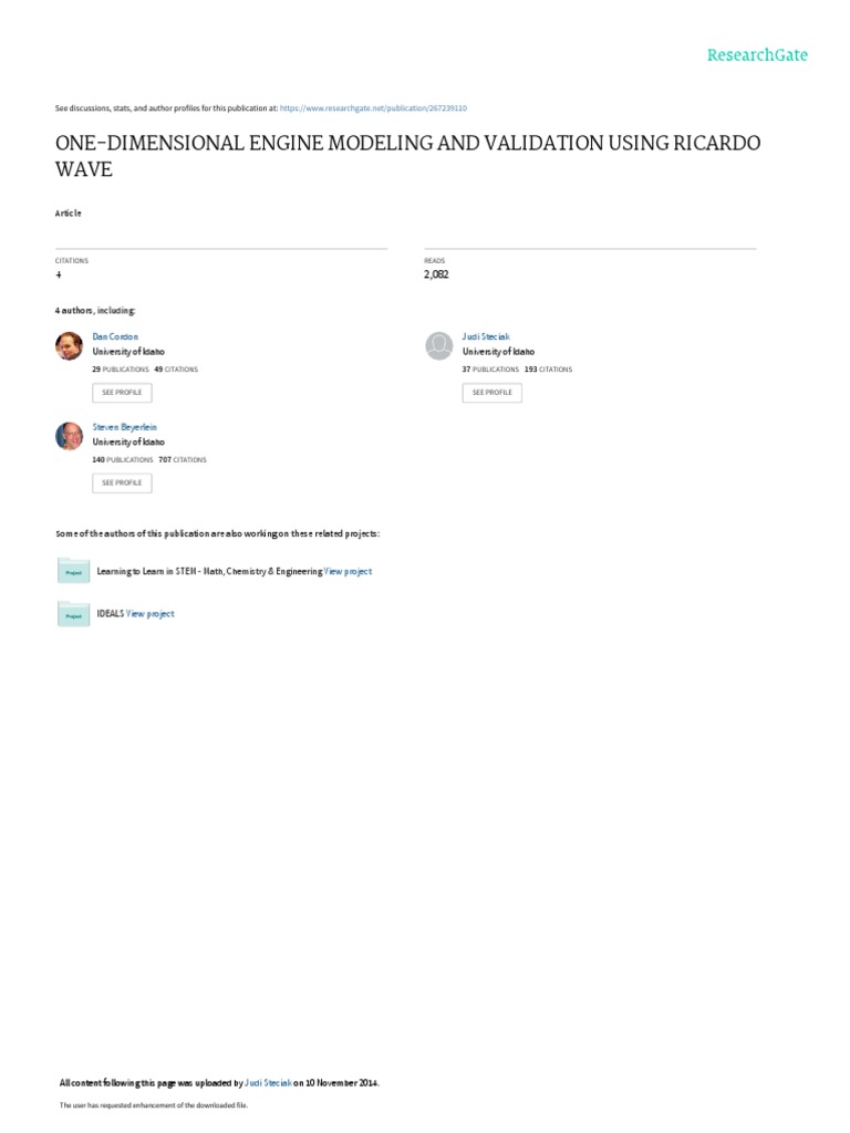 Engine Modeling with Ricardo WAVE | PDF | Internal Combustion Engine ...