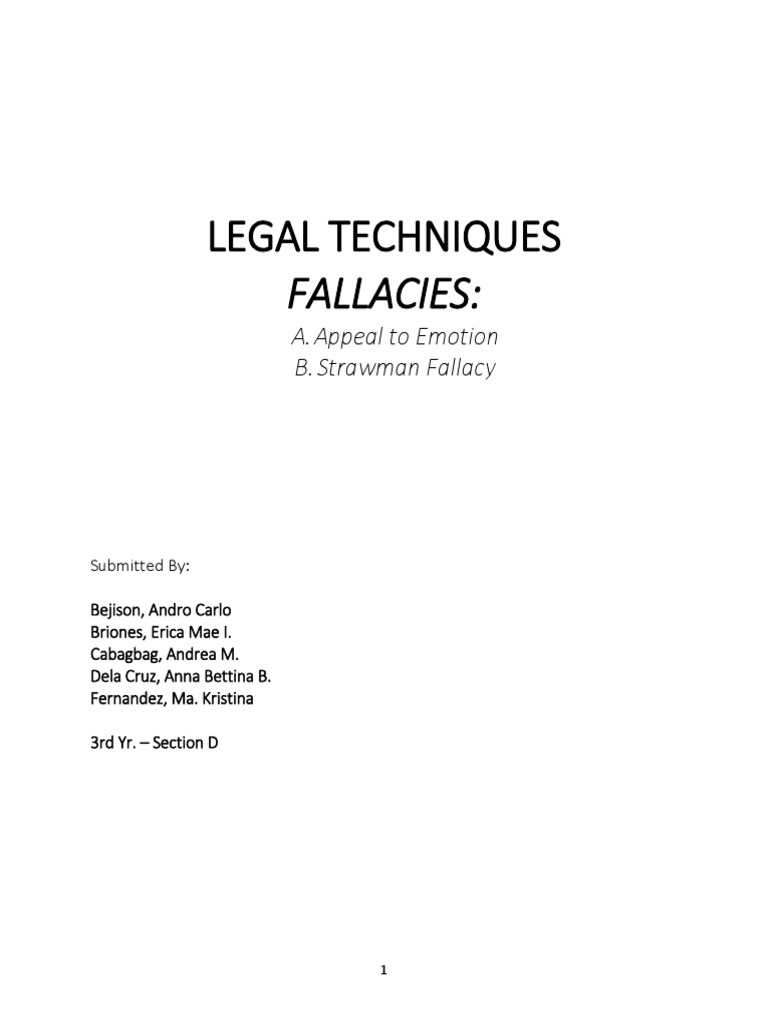 Legal Techniques: Fallacies | Download Free PDF | Argument | Fallacy