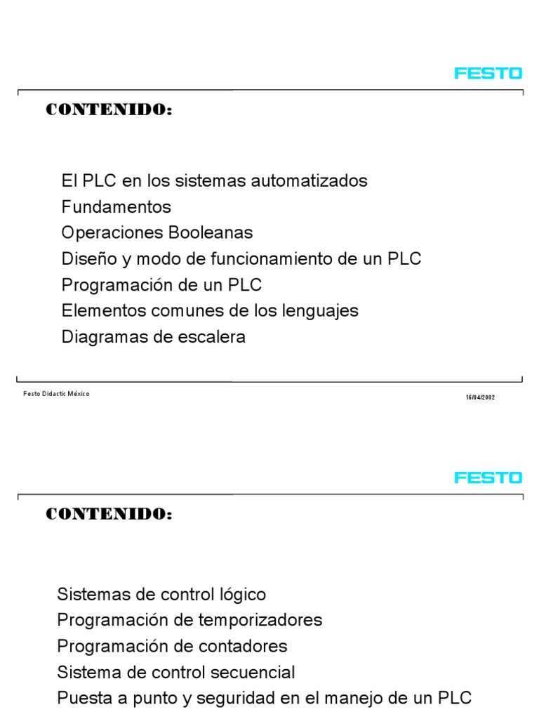 PLC Festo | PDF | Controlador lógico programable | Áreas de informática