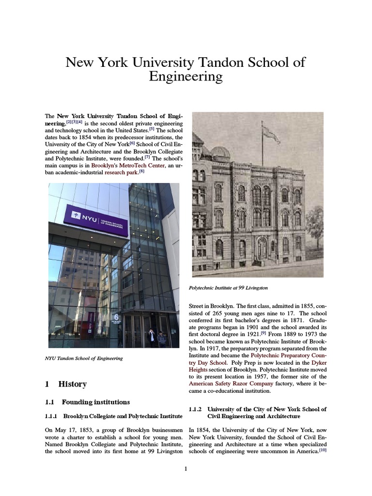 New York University Tandon School of Engineering | PDF | New York University | Engineering