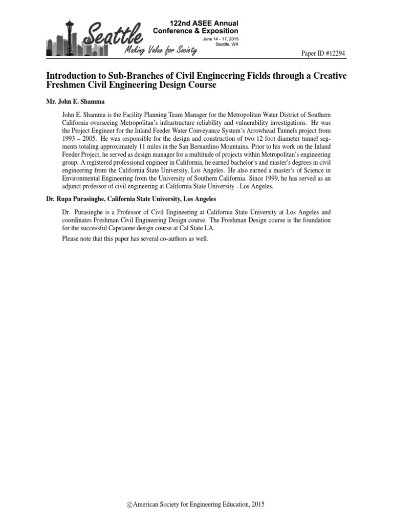 Introduction To Sub-Branches of Civil Engineering Fields Through A ...