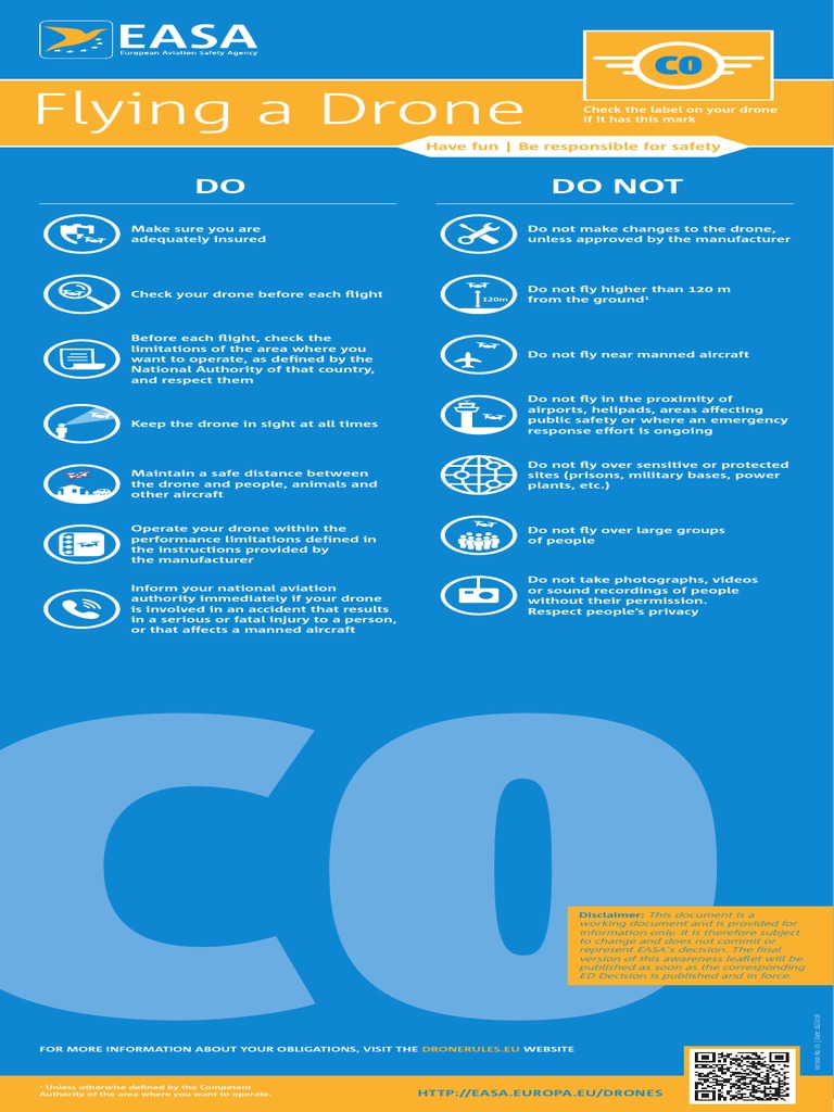 Easa Drone Poster 2018 Final | PDF | Unmanned Aerial Vehicle | Aviation