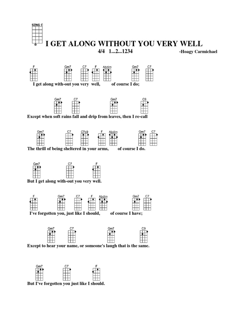 I Get Along Without You Very Well | PDF | Music Theory | Elements Of Music