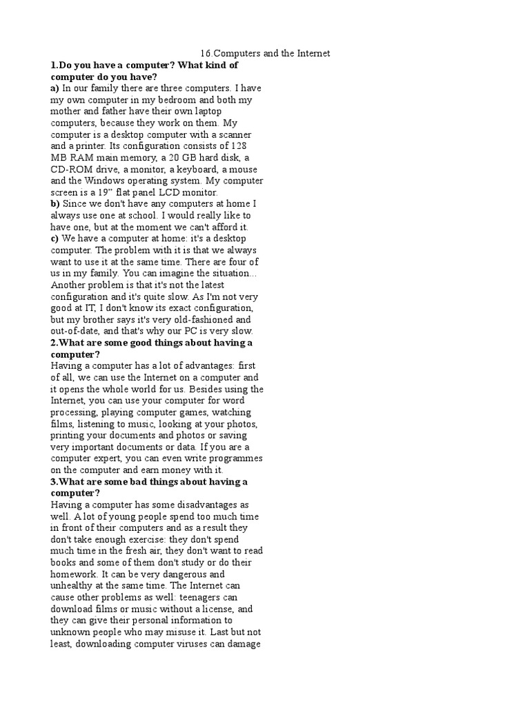 Puters and The Internet | PDF | Computer Virus | Online Chat