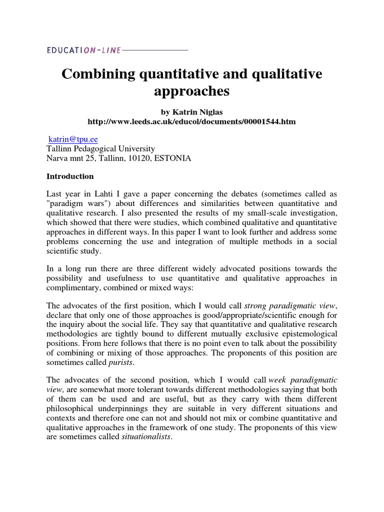 Triangulation | PDF | Qualitative Research | Quantitative Research