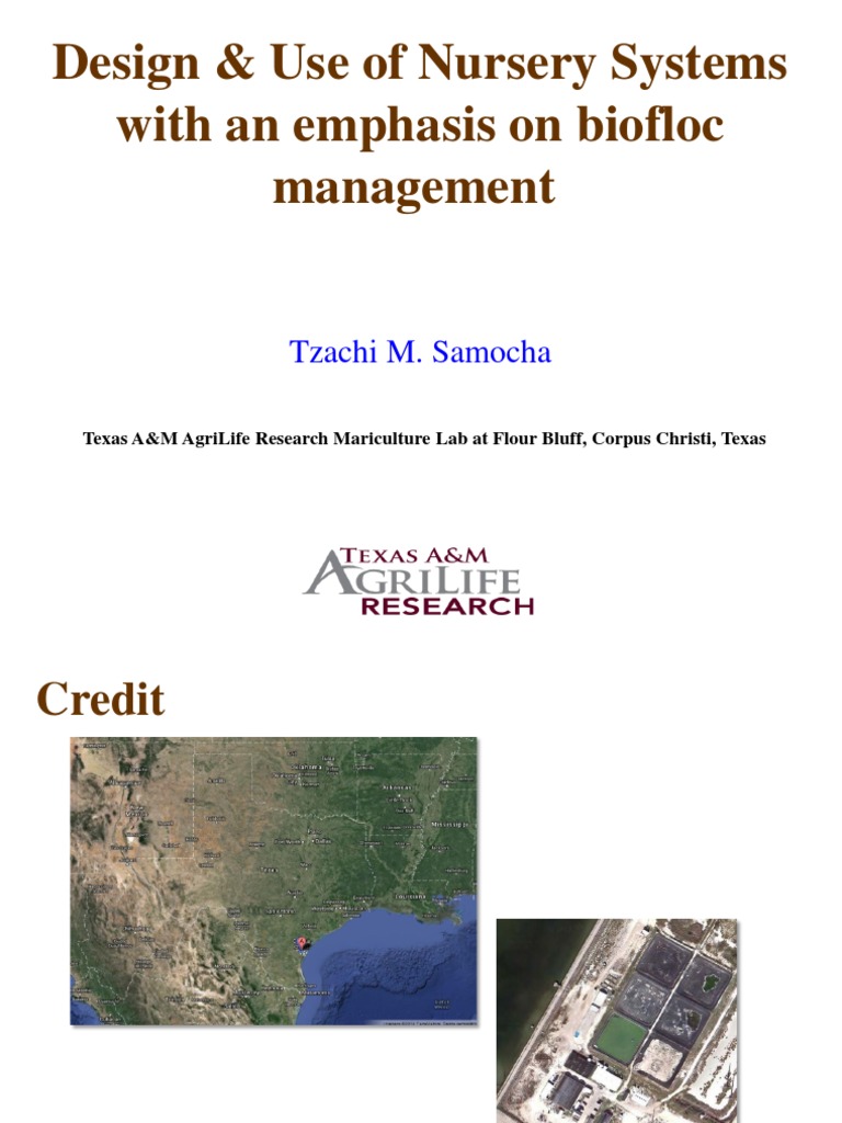 Design Use of Nursery Systems With An Emphasis On Biofloc Management ...