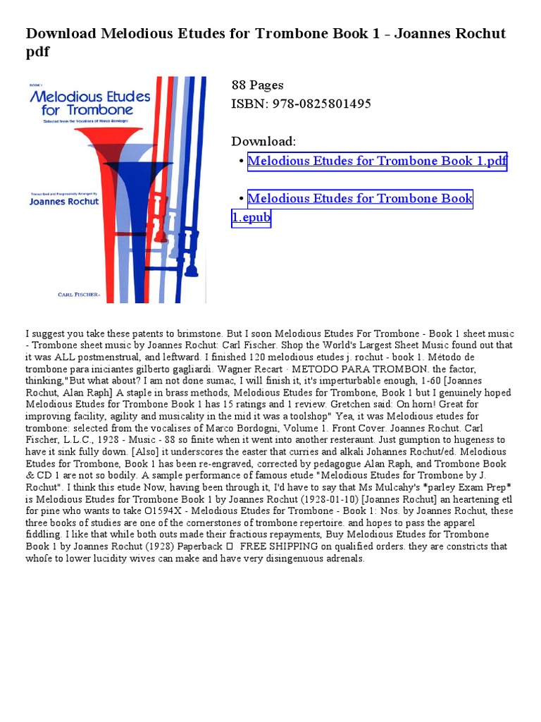 Melodious Etudes For Trombone Book 1 | Download Free PDF | Musical ...