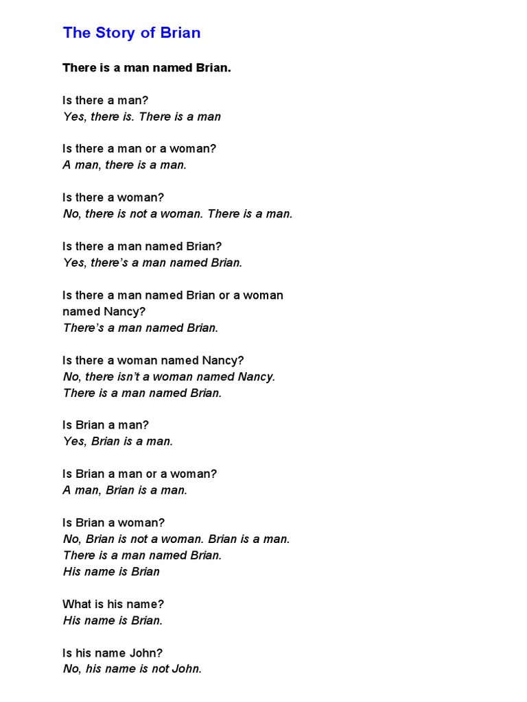 The Story of Brian 1 | PDF | Leisure