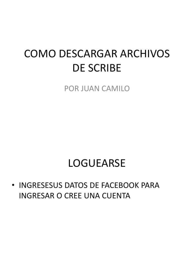 Como Descargar Archivos de Scribe | PDF