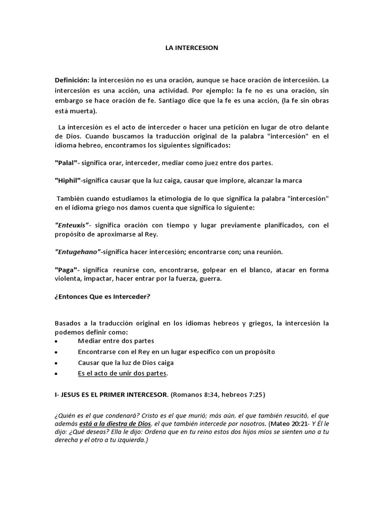 La Intercesion | PDF | Oración | Pecado