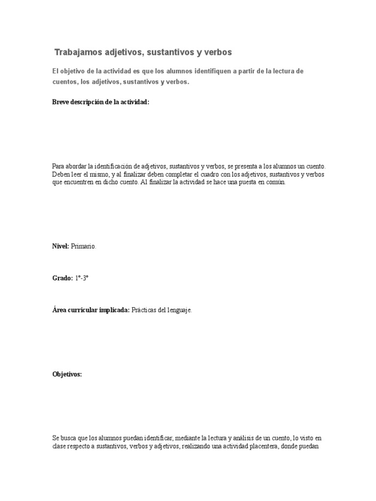 Trabajamos Adjetivos: Secuencia Didáctica | PDF | Adjetivo | Amor