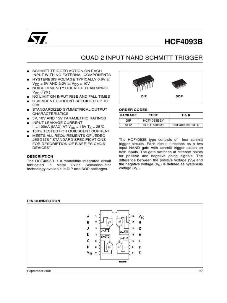4093 PDF | PDF | Electronic Circuits | Electronic Engineering