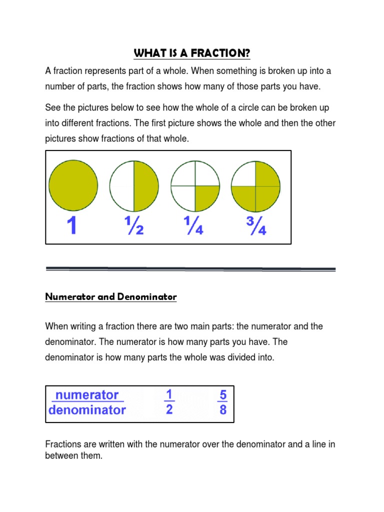 Fractions Project | PDF