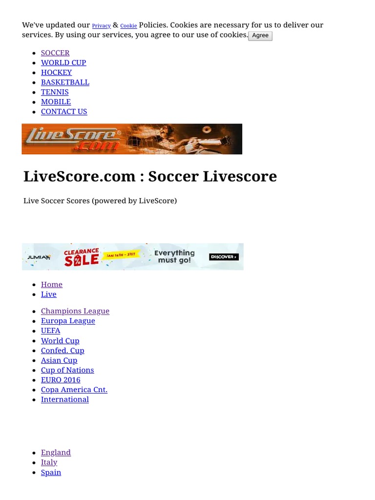 Soccer Live Scores Powered PDF PDF Association Football Teams Association Football