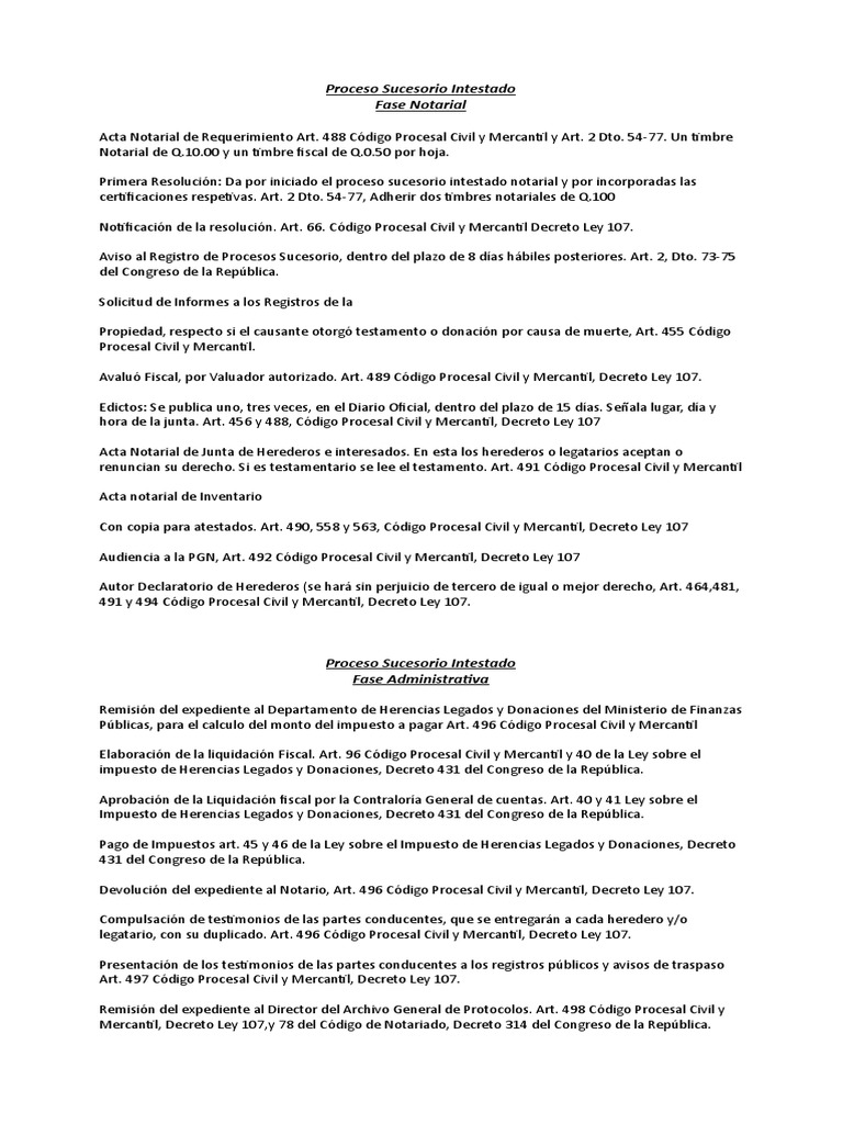 Proceso Sucesorio Intestado | PDF | Herencia | Voluntad y testamento
