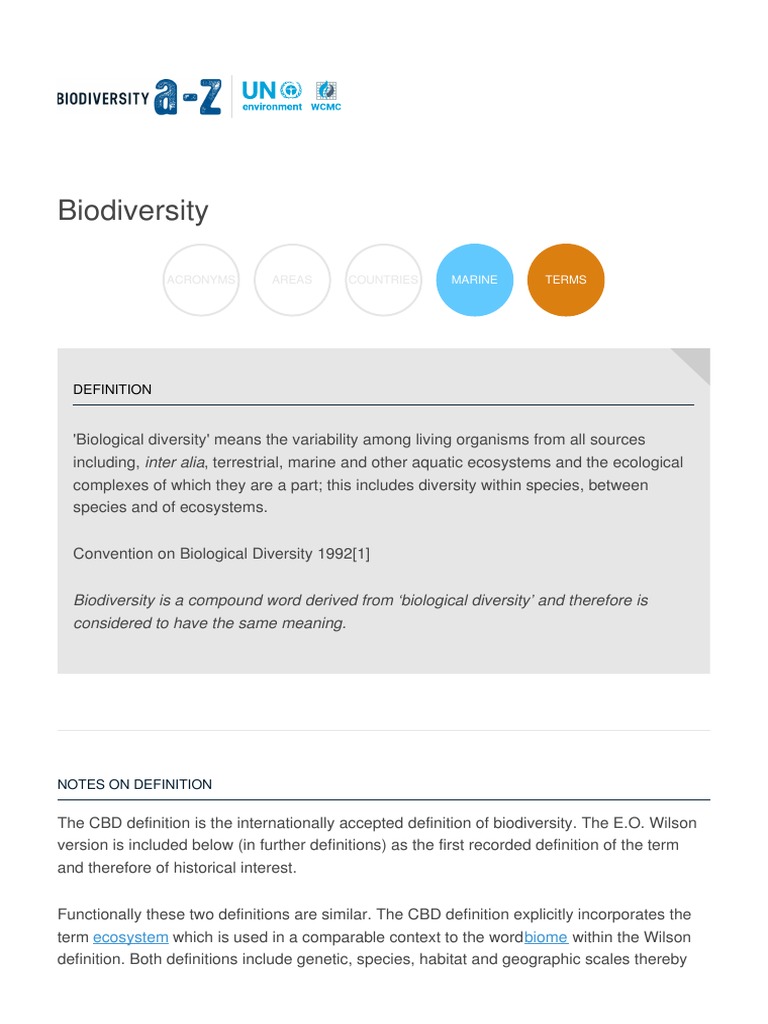 Biodiversity: Acronyms Areas Countries | PDF | Biodiversity | Conservation