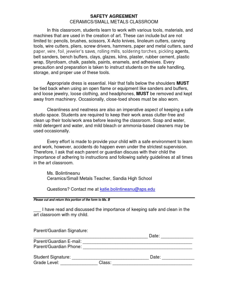 Safety Agreement | PDF | Career & Growth | Home & Garden