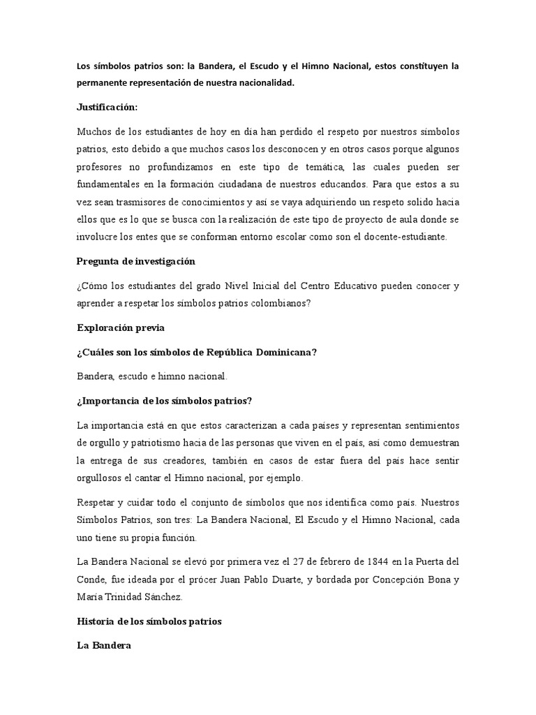 Significado de los Símbolos Patrios | PDF