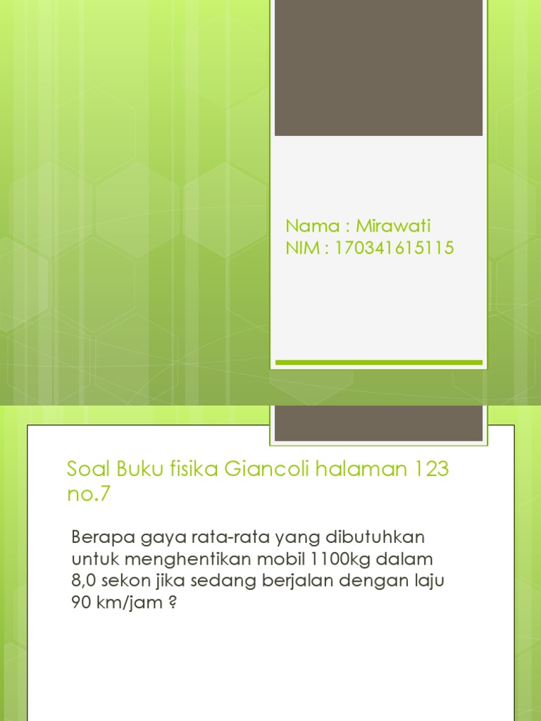 Gaya Rata-Rata untuk Hentikan Mobil 1100kg | PDF | Teknologi & Rekayasa